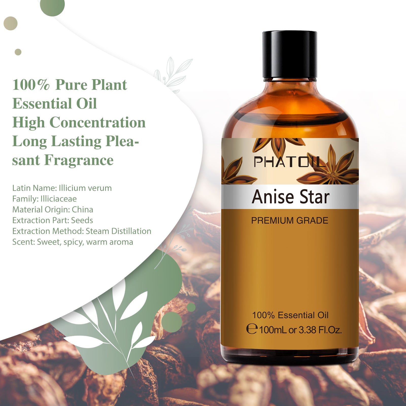 Anise Star Essential Oil Benefit | 100% Pure and Natural | PHATOIL
