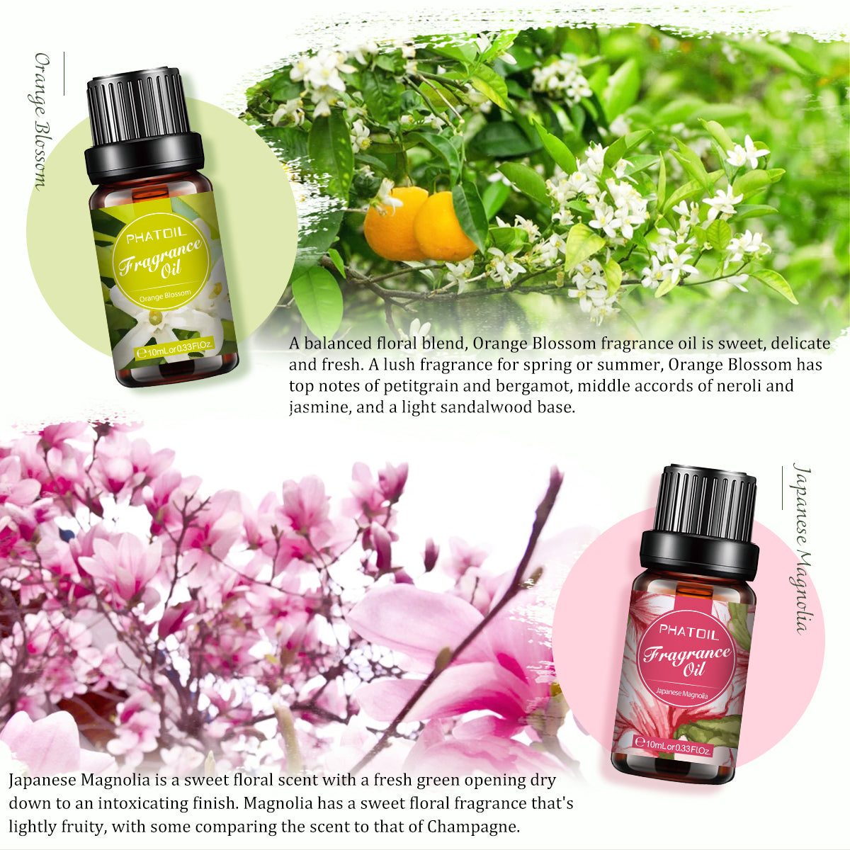 Floral Fragrance Oil For Diffuser | Perfume Oil Gift Set | PHATOIL